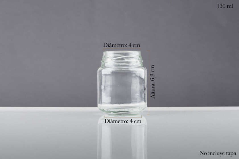 Envase de vidrio con capacidad de 130ml - 6,8X4X4 CM - Ref 4186 Caja x 24 unidades | Los ...
