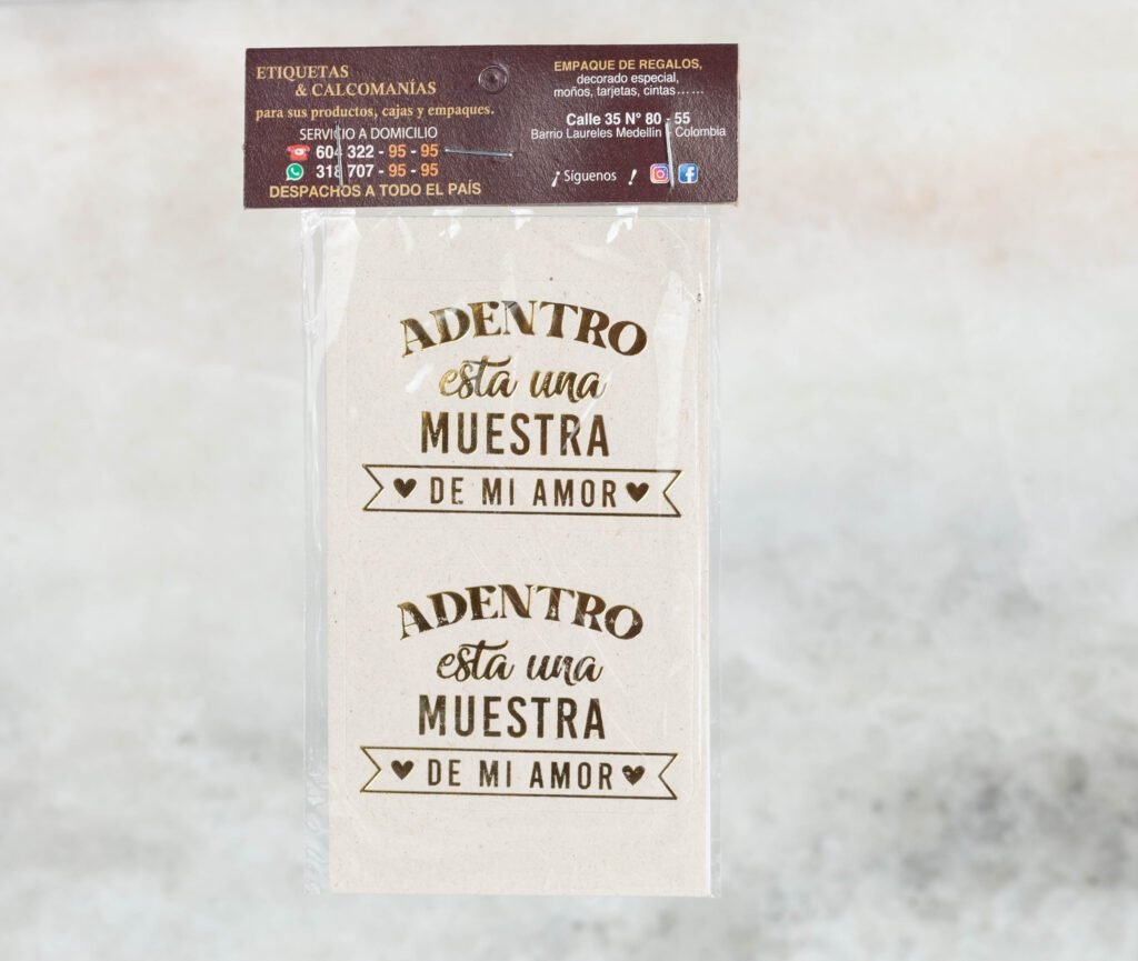 Sticker premium Metalizado (Adentro esta una muestra de mi amor) | Los ...