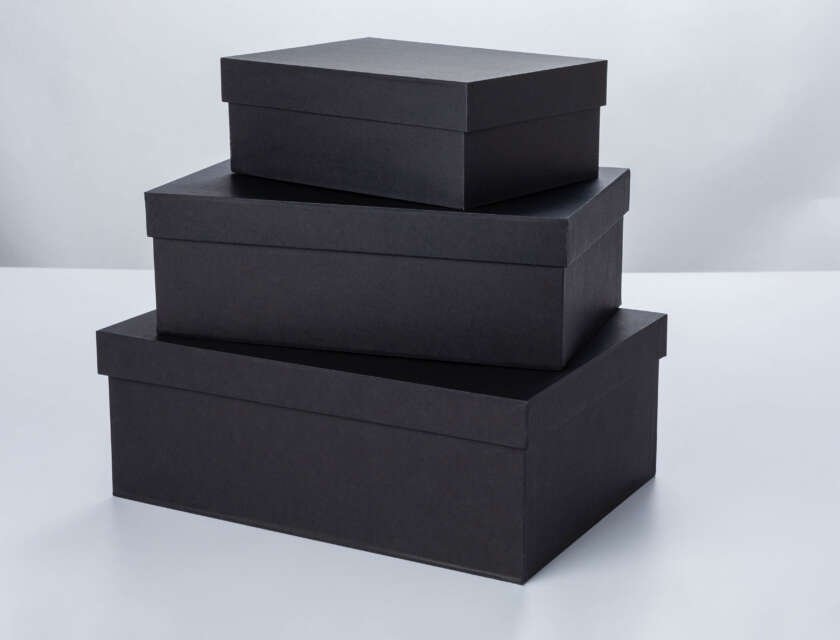 Caja decorativa en cartón industrial (Negra #1- #2- #3) | Los Cartujos ...